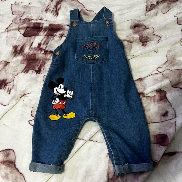 Disney | Bottoms | Mickey Mouse Denim Overalls For Infants | Poshmark